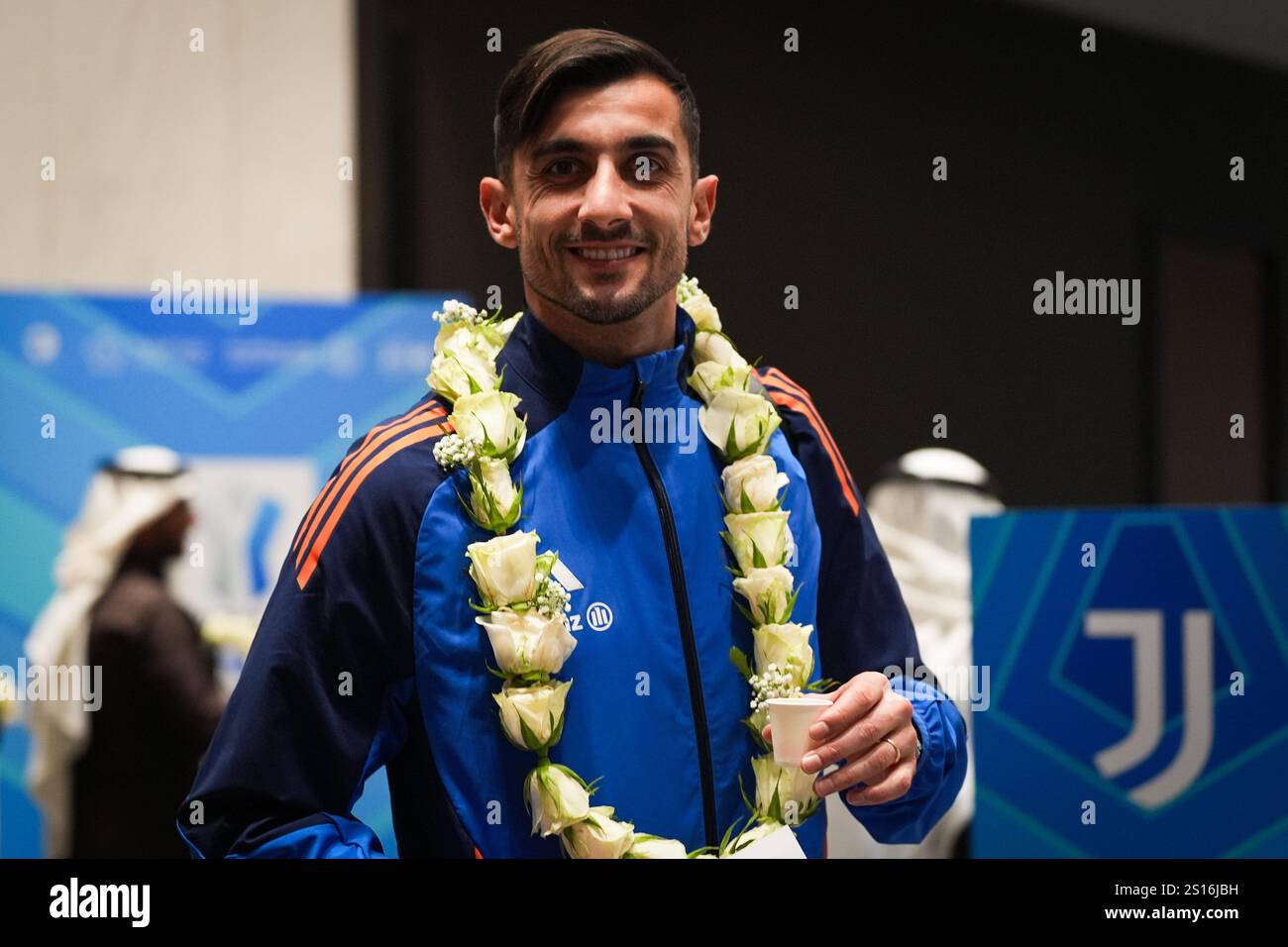 Juventus’ goalkeeper Mattia Perin arrival at King Khalid International ...