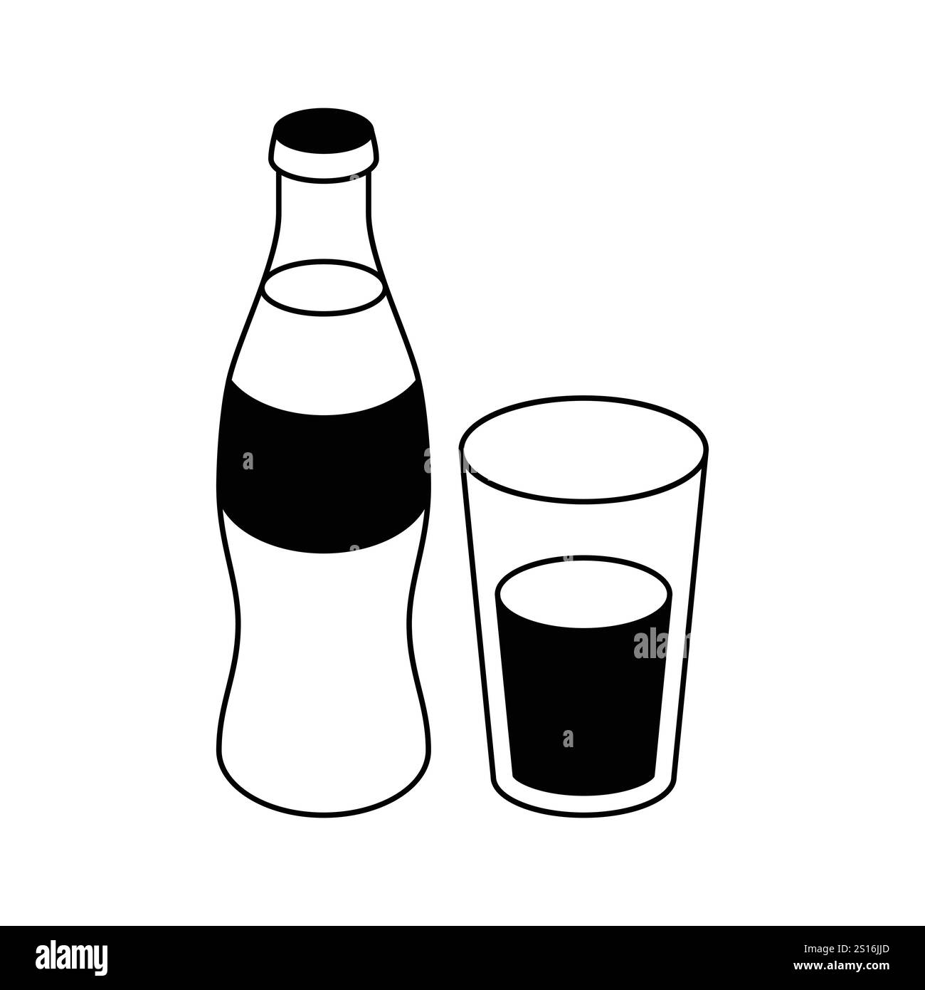 Refreshments, beverages, soda bottle with glass vector design Stock ...
