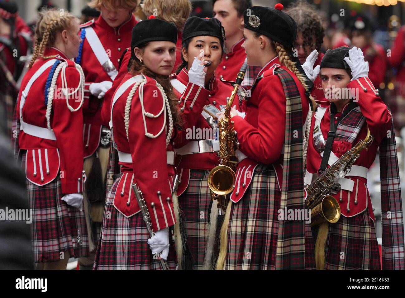 Marching band members from Riverview High School in Florida, ahead of ...