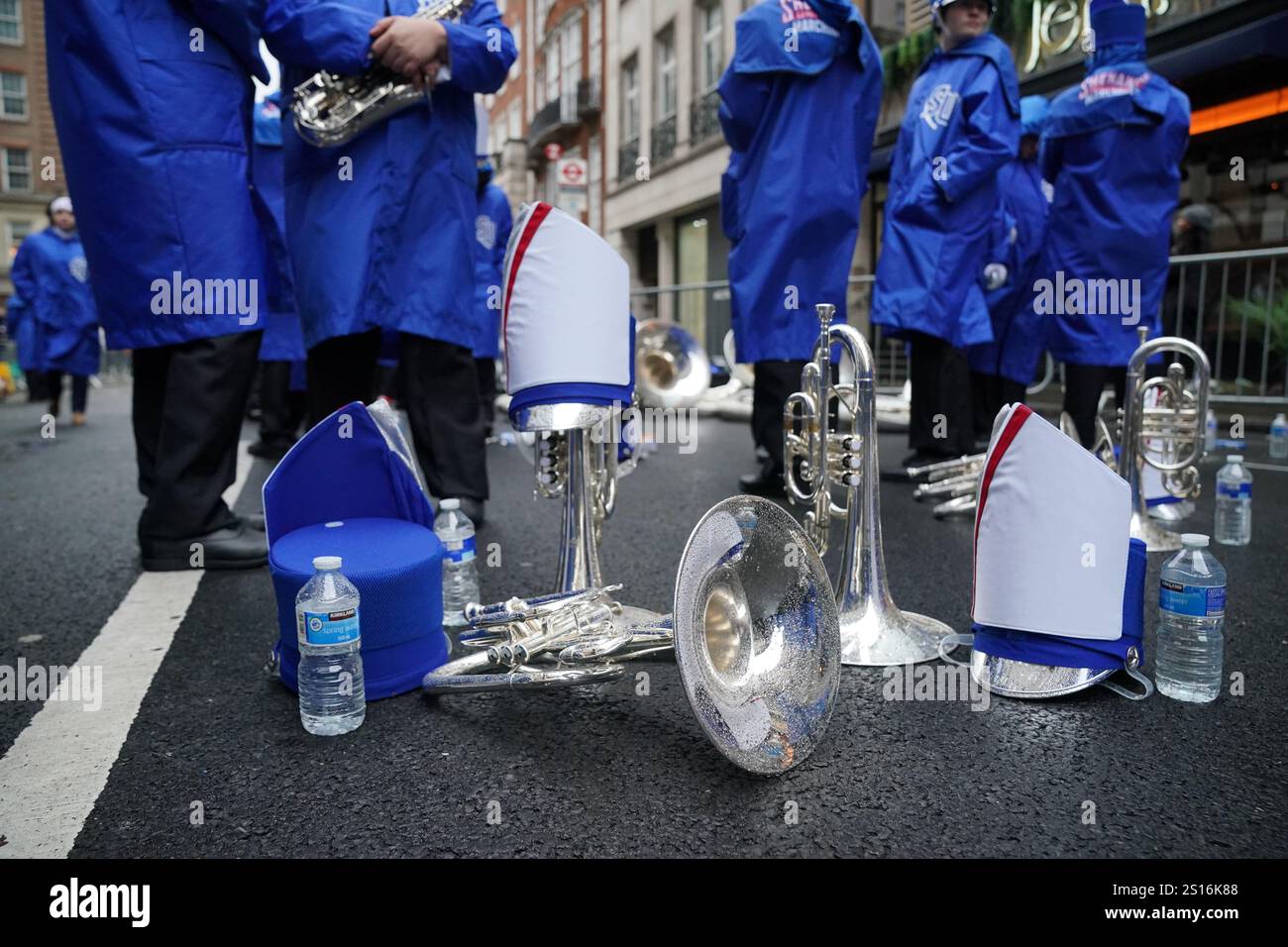 Marching band members from Shenandoah University in Virginia, ahead of ...