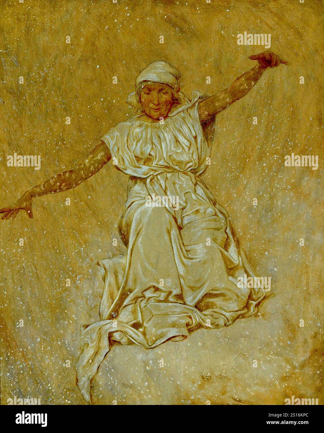Hans Thoma - February - Old Mother Frost - 1906 Stock Photo - Alamy