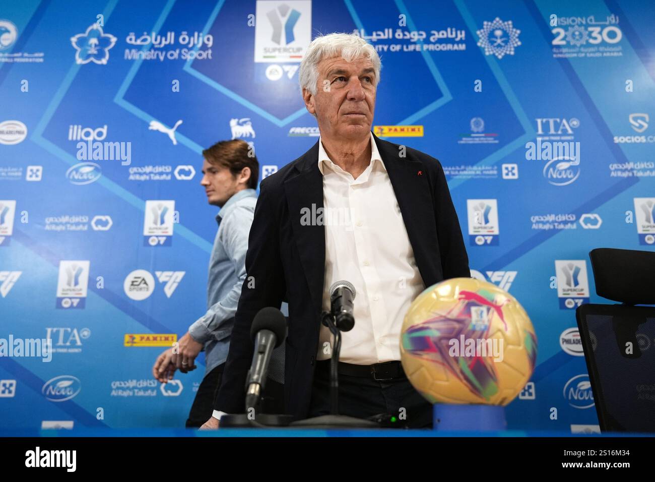 Atalanta's head coach Gian Piero Gasperini during the EA Sports FC ...