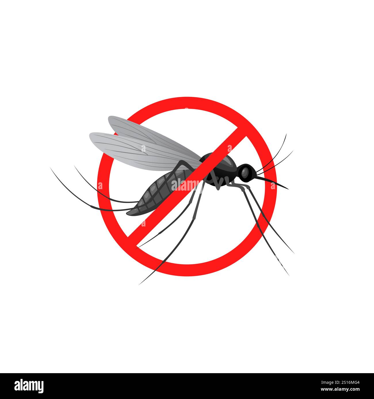 anti mosquito symbol with red forbidden sign Stock Vector Image & Art ...