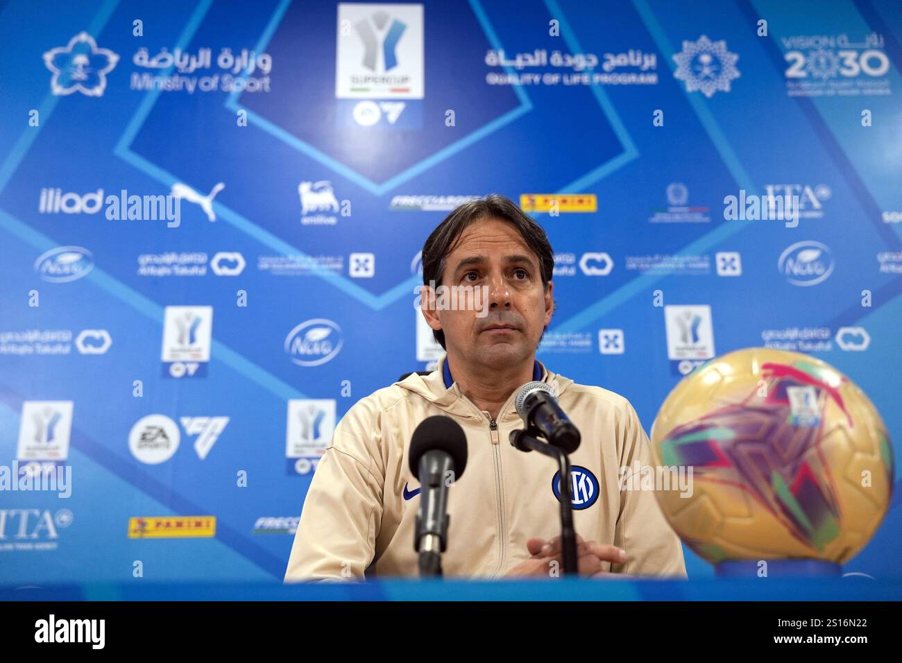 Riyadh, Saudi Arabia. 01st Jan, 2025. Inter Milan's head coach Simone ...