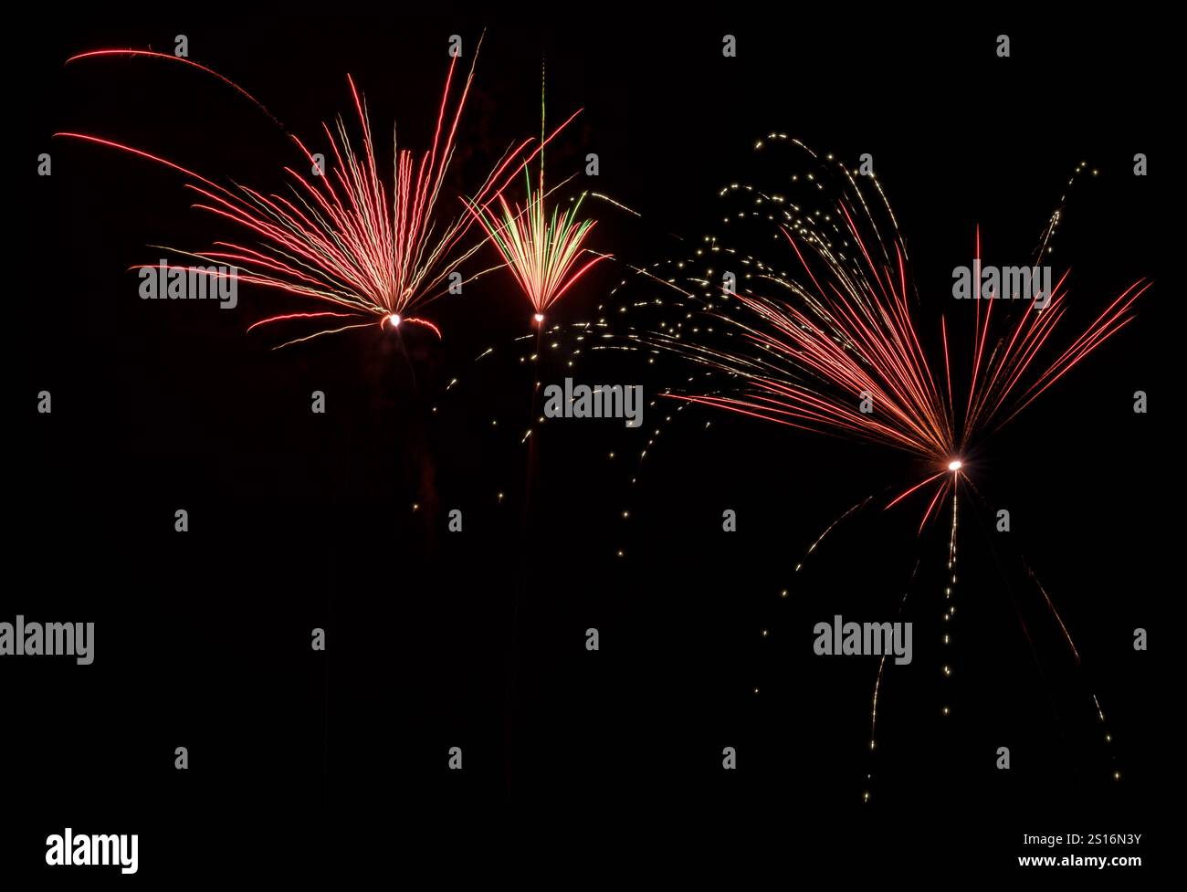 A vibrant and magnificent explosion of fireworks brilliantly ...