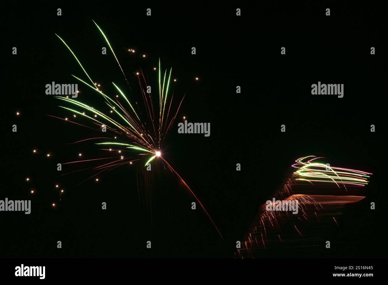 A vibrant and magnificent explosion of fireworks brilliantly ...