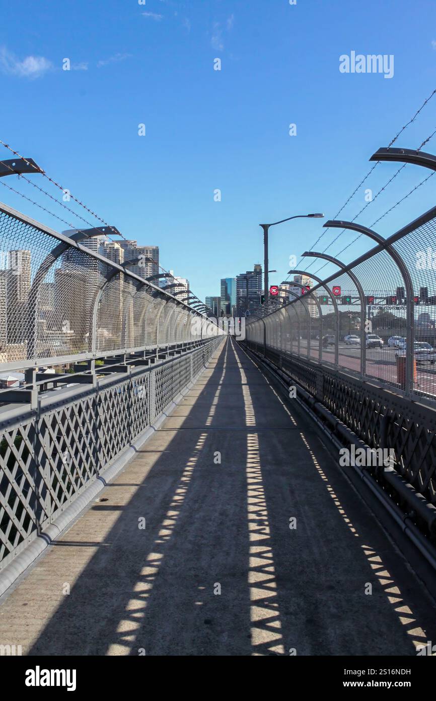 sydney downtown in the front pylon lookout and harbour bridge in the ...