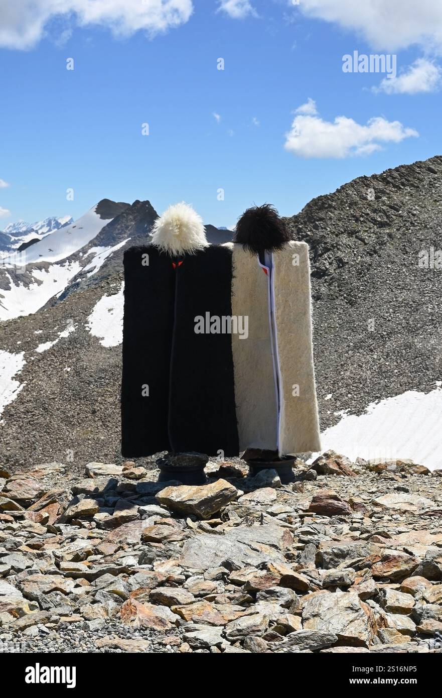 Traditional Caucasian Men's Sheepskin suits in Dombay Mountains, Russia ...