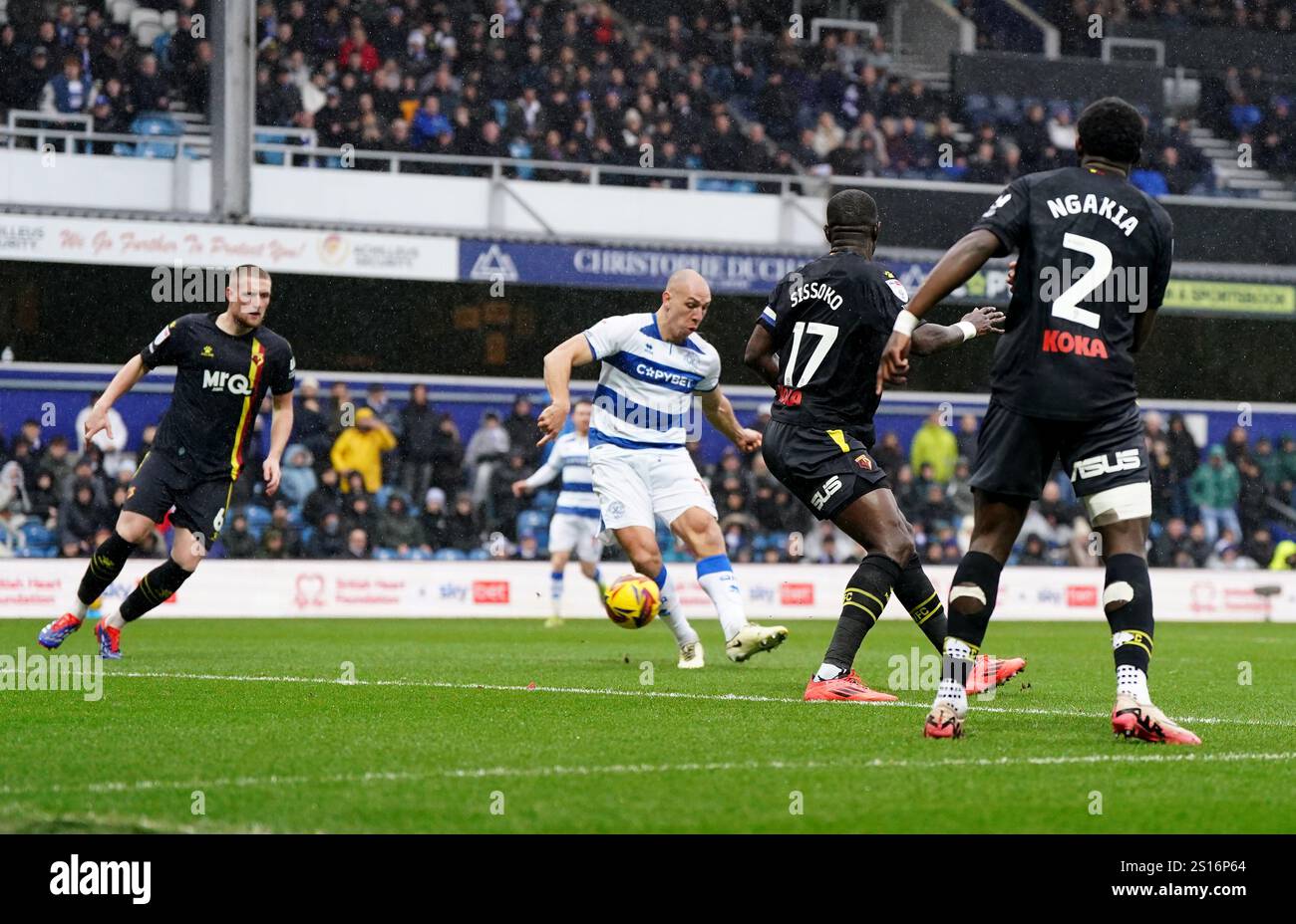 Queens Park Rangers' Michael Frey scores their side's first goal of the ...