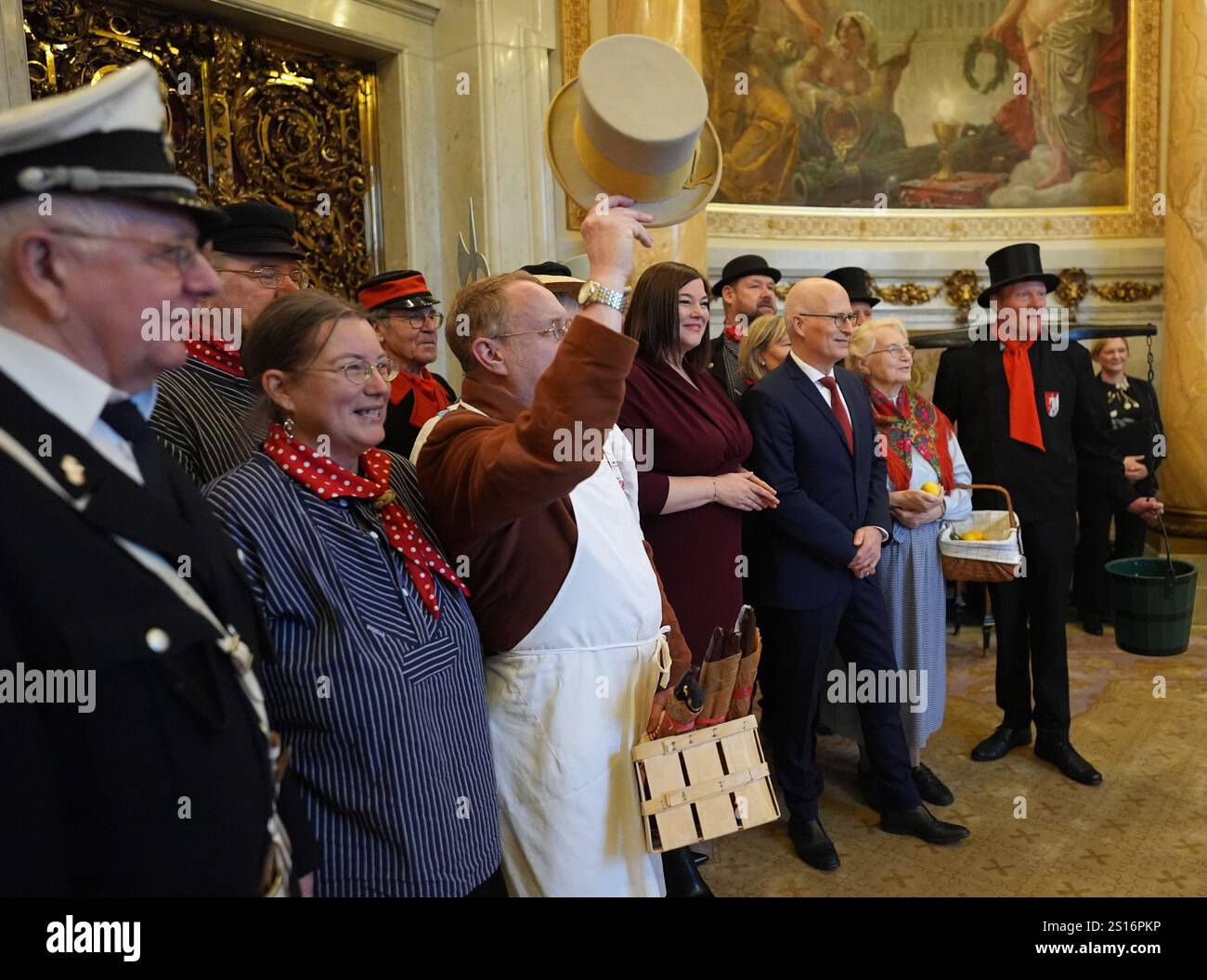Hamburg, Germany. 01st Jan, 2025. Peter Tschentscher (3rd from right ...