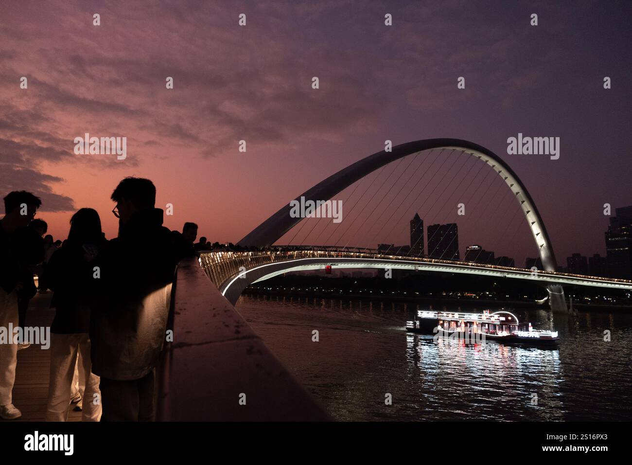 Guangzhou, China. 01st Jan, 2025. A Sightseeing Boat seen floating in a ...