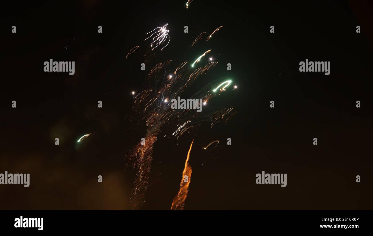 Vibrant fireworks illuminating dark night hi-res stock photography and ...