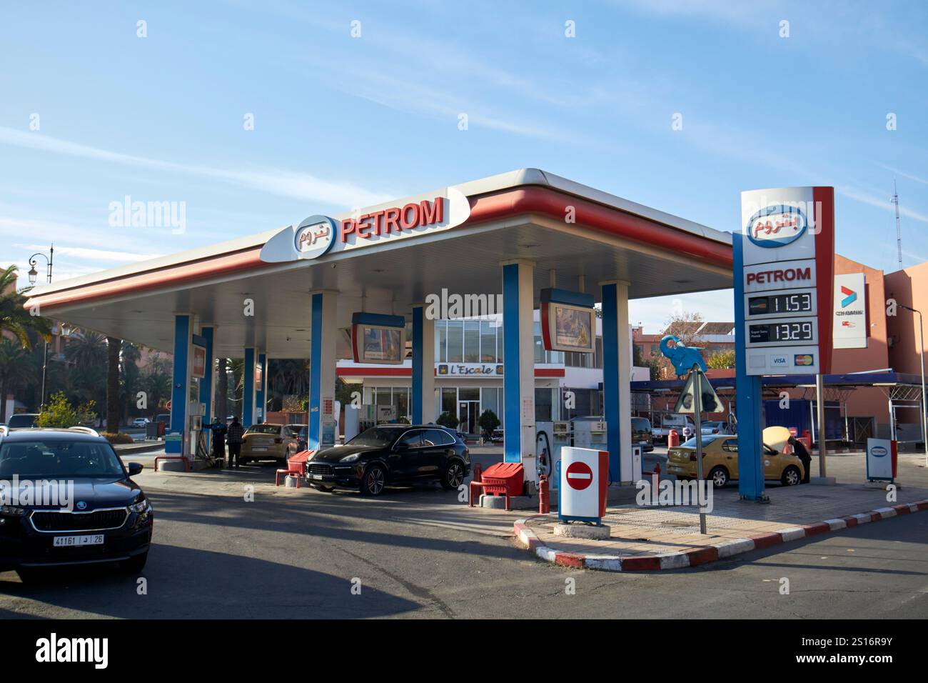 petrom petrol station gueliz marrakesh, morocco Stock Photo - Alamy