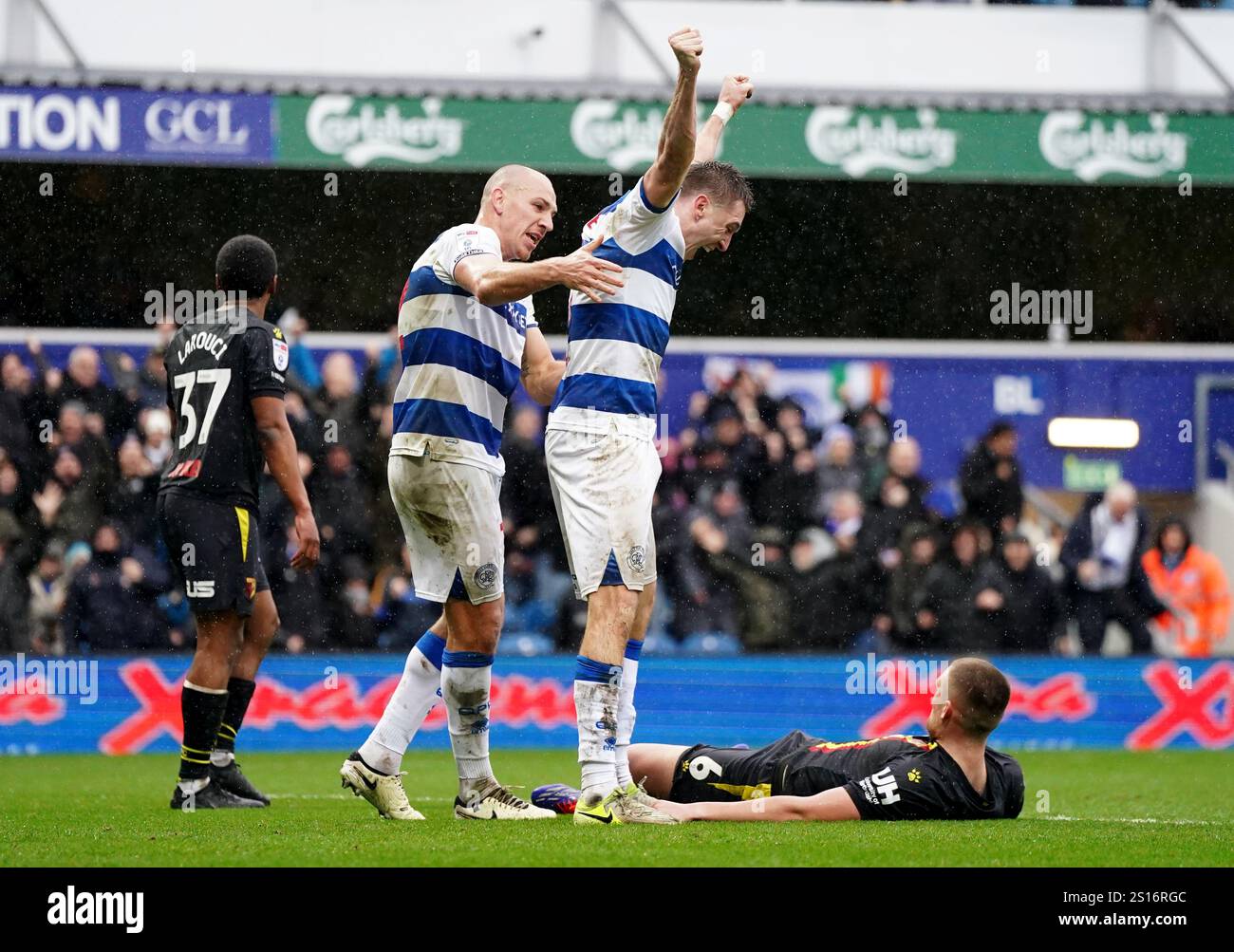 Queens Park Rangers' Jimmy Dunne celebrates scoring their side's second ...