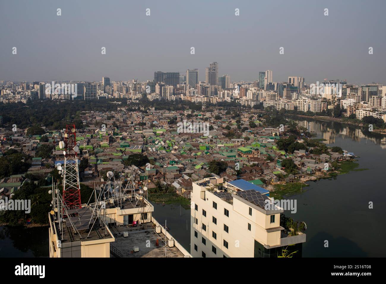 Dhaka, Bangladesh. 30th Dec, 2024. General view of Korail slum, one of ...