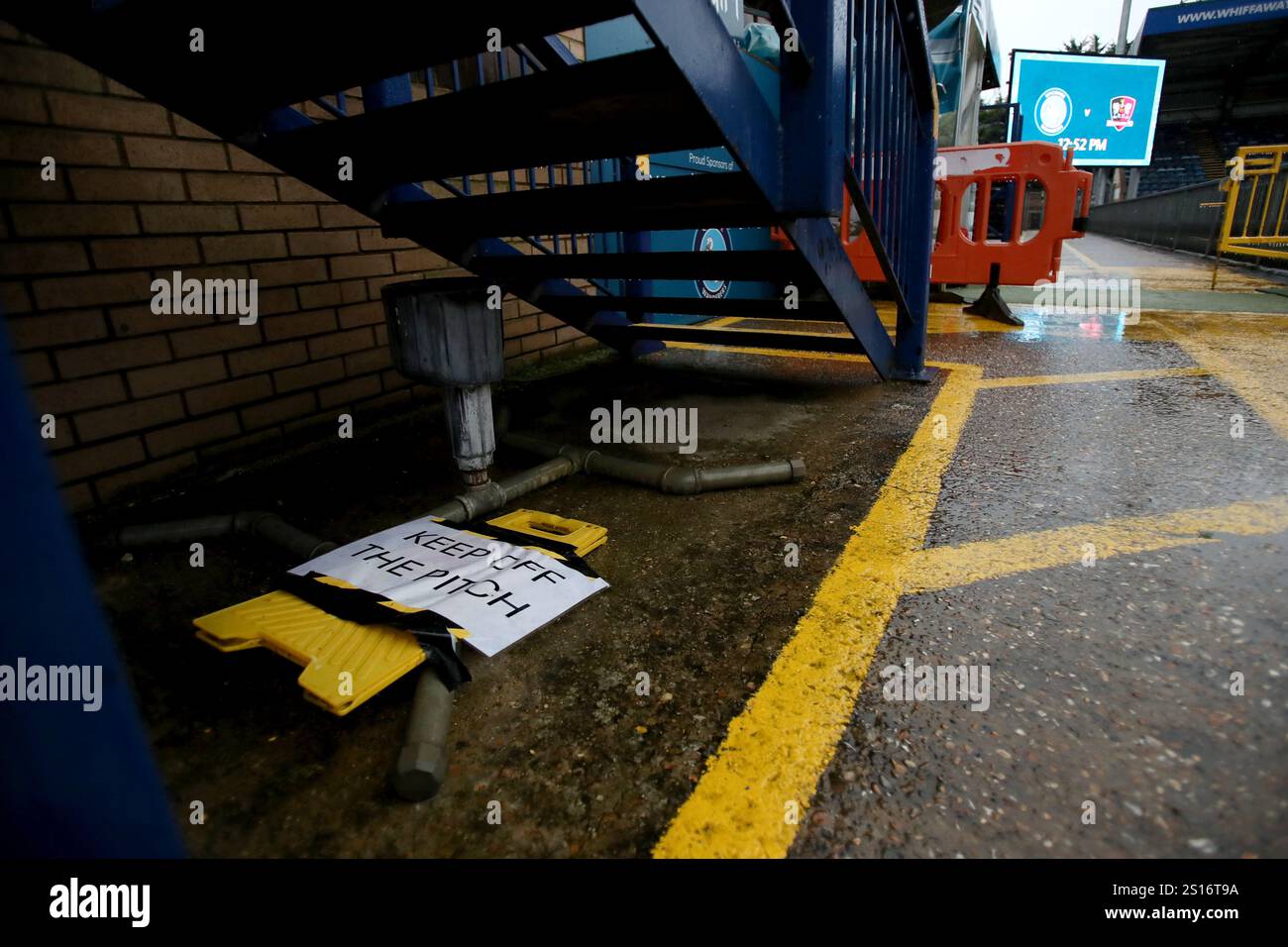 A keep off the pitch sign is visible before the Sky Bet League One ...