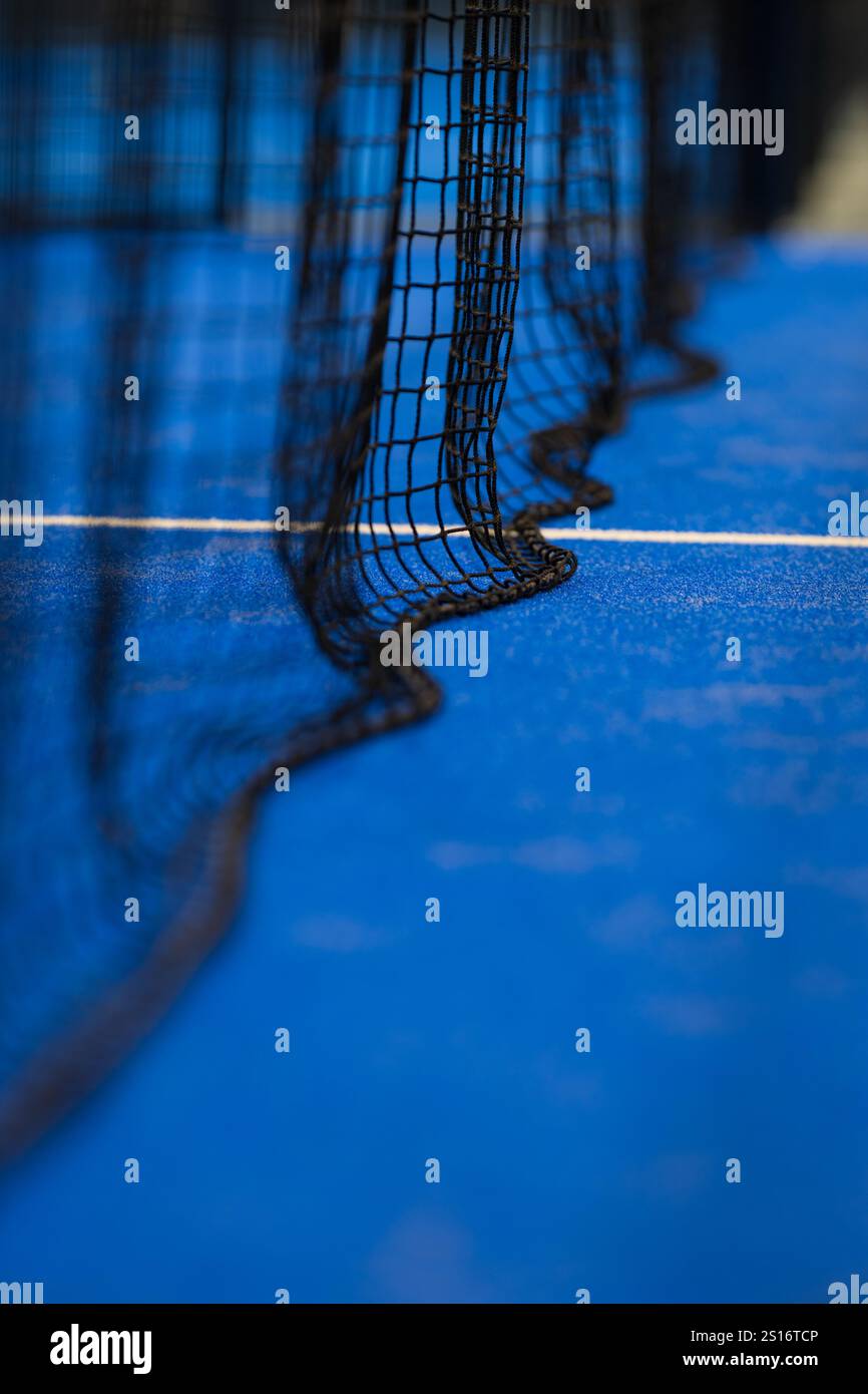 Net of an indoor padel tennis court Stock Photo - Alamy