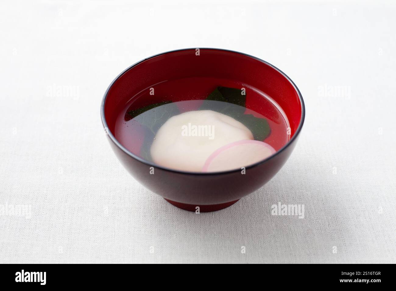 ozoni Japanese traditional rice cake soup isolated on table Stock Photo ...