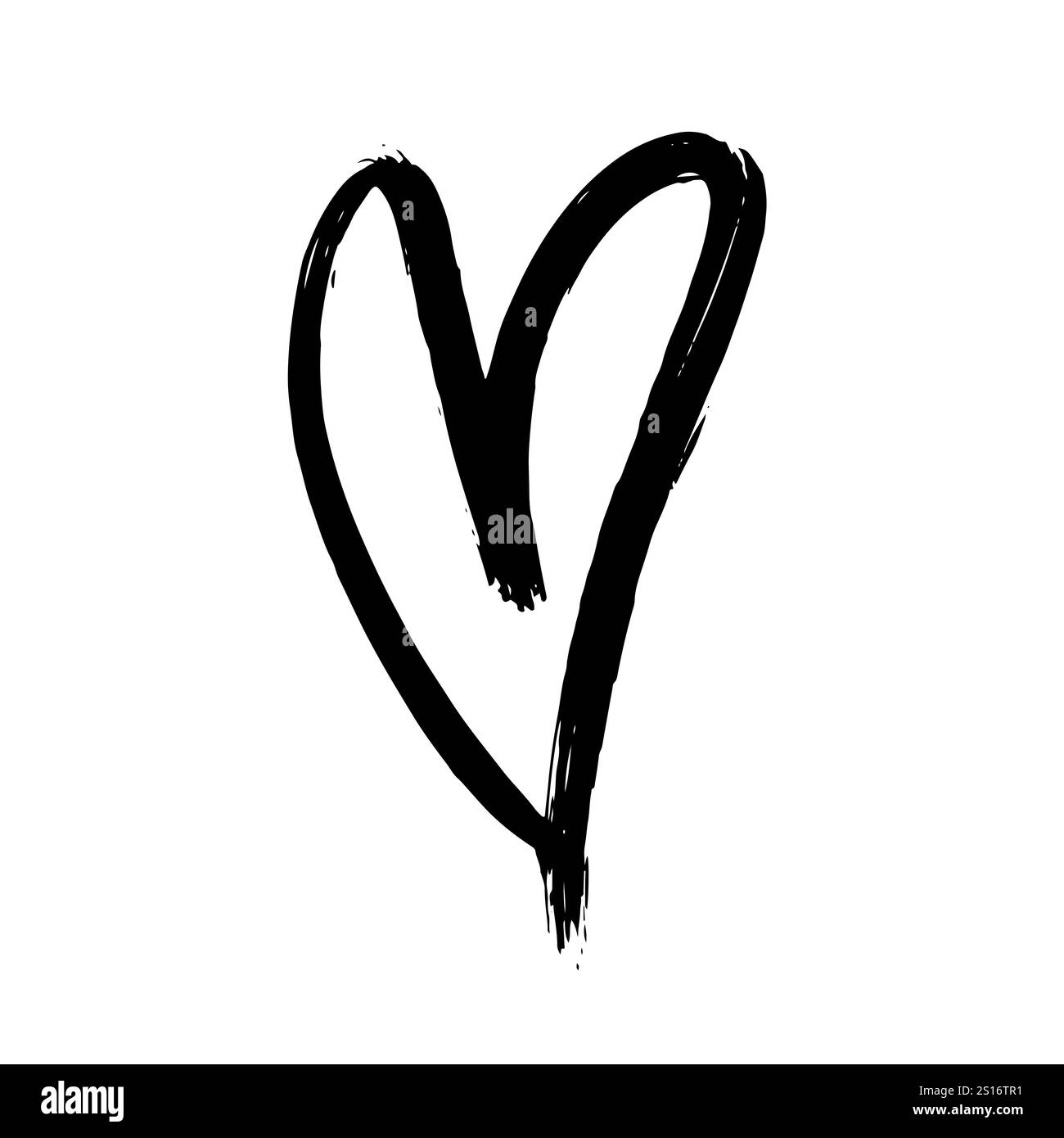 Hand Drawn Brush Heart Illustration Stock Vector Image & Art - Alamy