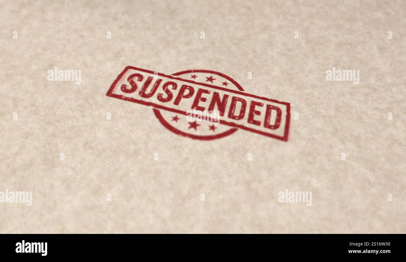 Suspended stamp icons in few color versions. Blocked and canceled ...