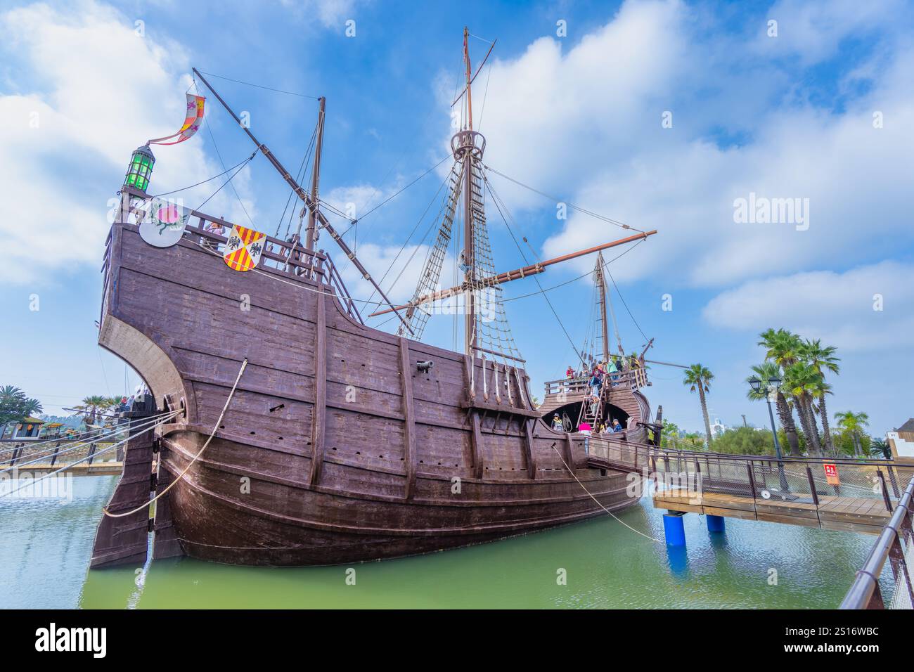 Caravel Dock Museum, Spain - November 5, 2024: A detailed replica of ...