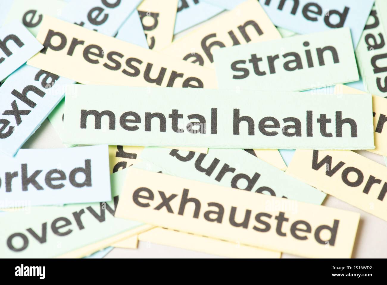 Stress and mental health concept, overworked, exhausted, pressure and ...