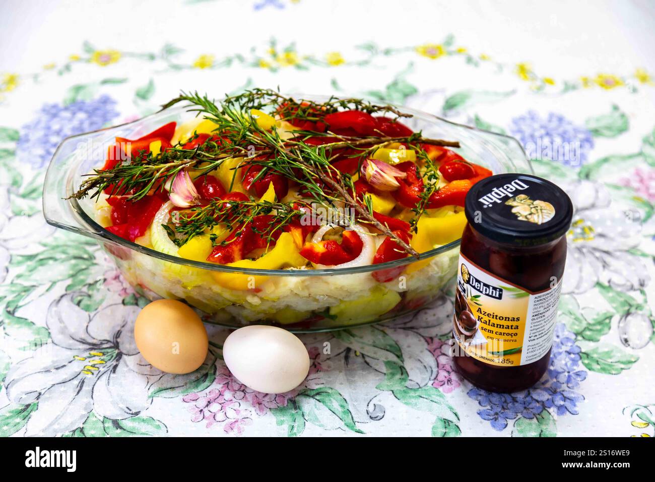 Roasted Codfish Portuguese Style Top View on a White Background ...