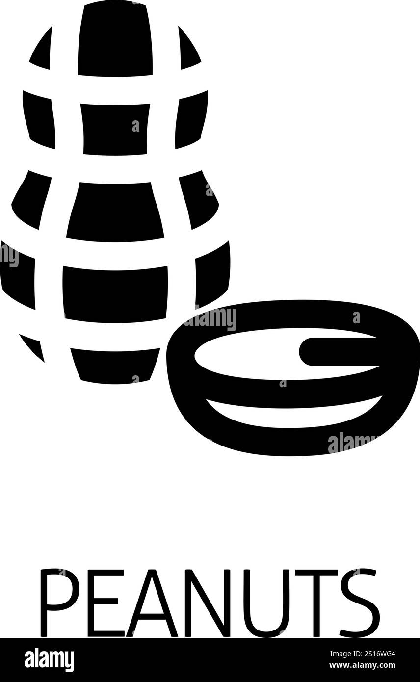 Peanut Nut Food Allergy Icon Concept Stock Vector Image & Art - Alamy