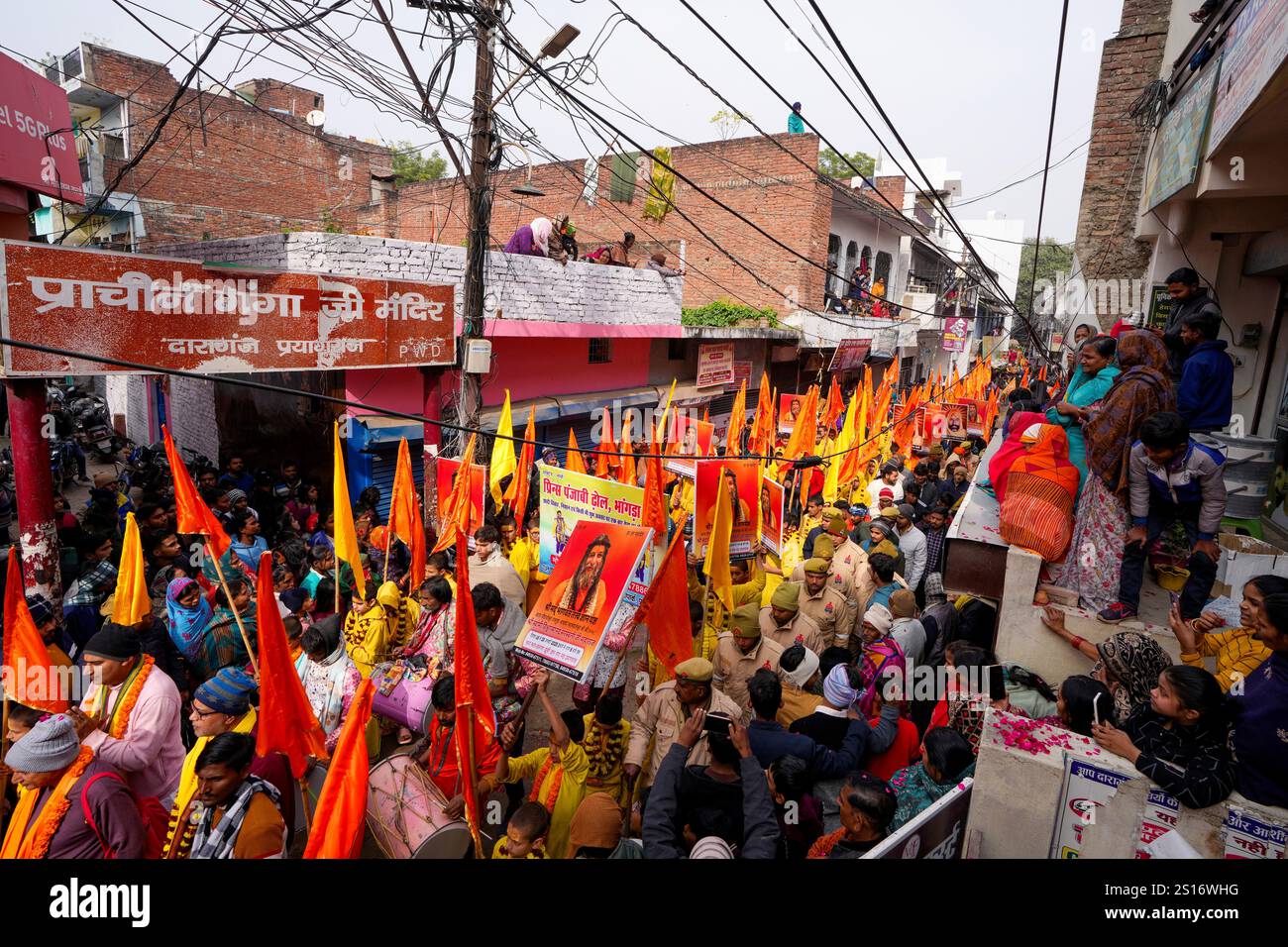 Indian Sadhus Panchayati Atal Akhara religious procession towards ...