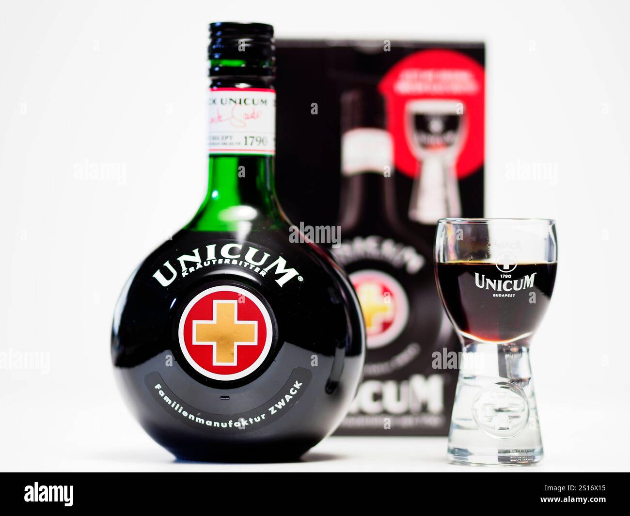 Bavaria, Germany - January 1. 2025: In this photo illustration, Zwack ...