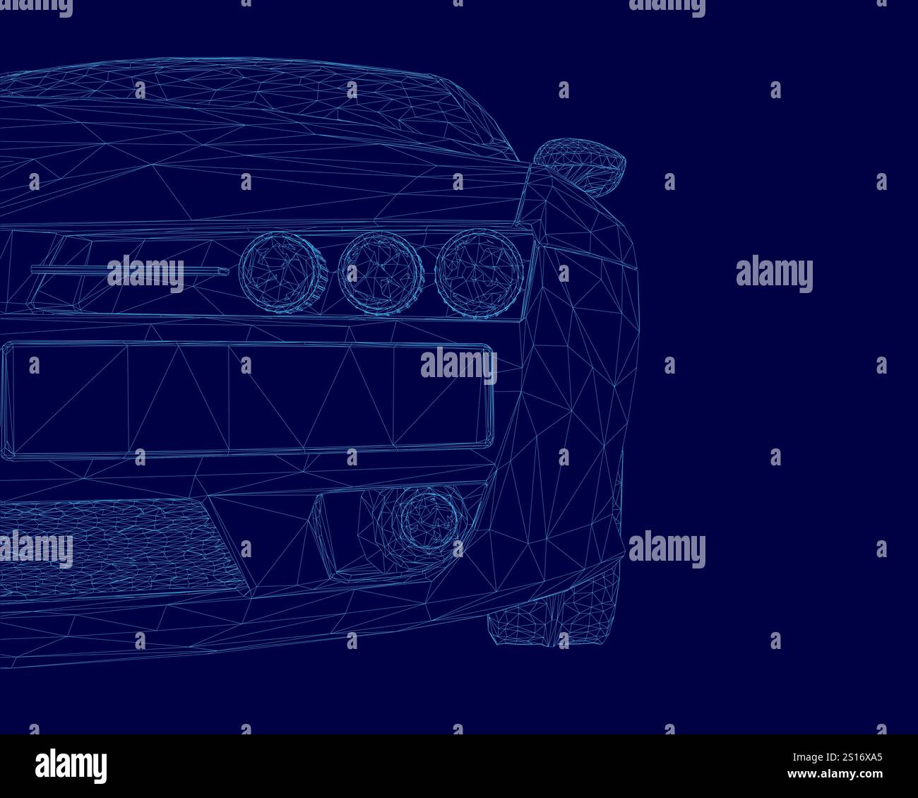 Blue car with a triangular front end. The car is shown in a blue ...