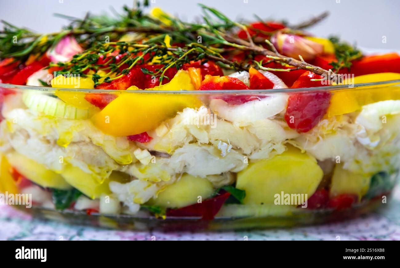 Top view roasted cod hi-res stock photography and images - Alamy
