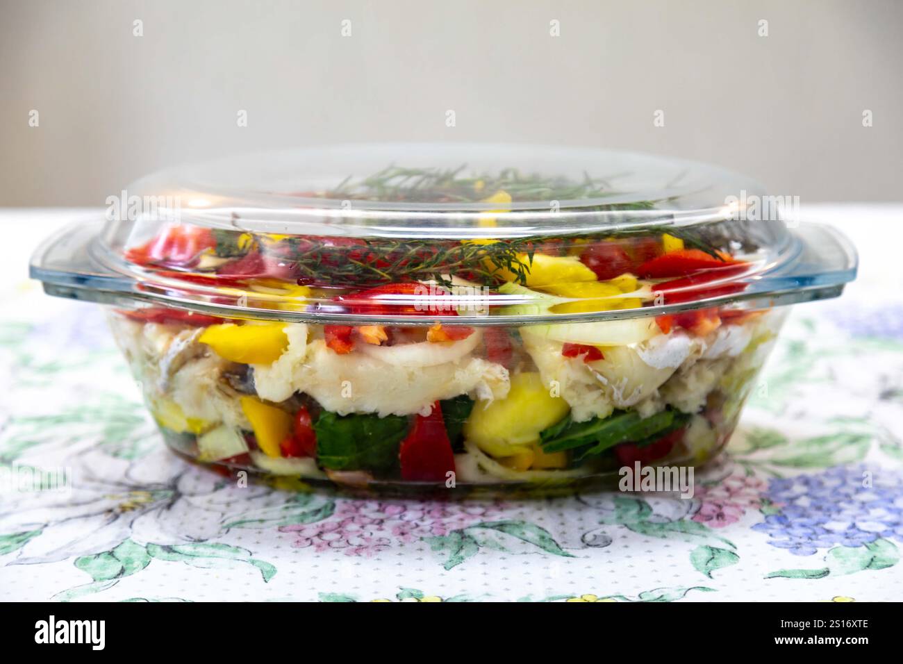 Roasted Codfish Portuguese Style Top View on a White Background ...