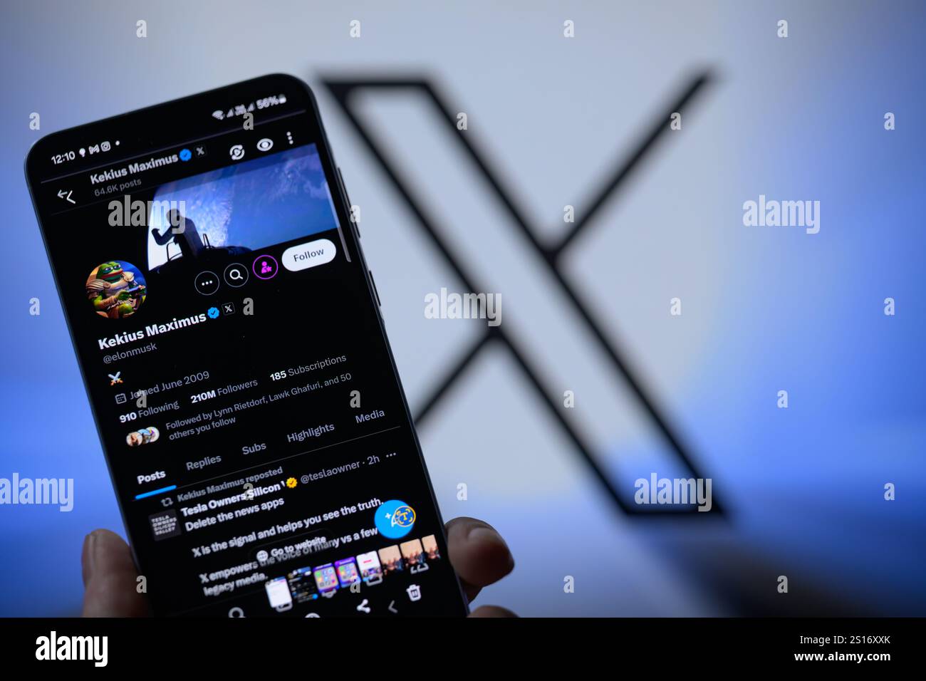 Brussels, Belgium. 01st Jan, 2025. Elon Mush profile on X with his name ...