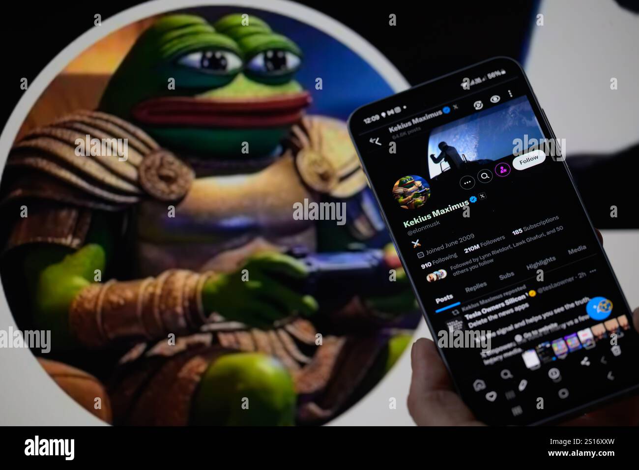 Elon Mush profile on X with his name change to Kekius Maximus, the ...