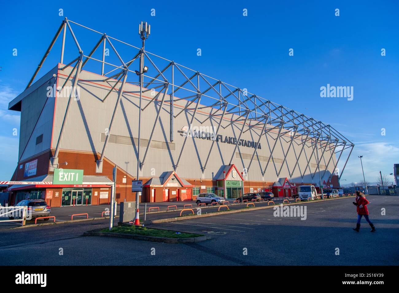 The Mornflake stadium, the home football ground of Crewe Alexandra ...
