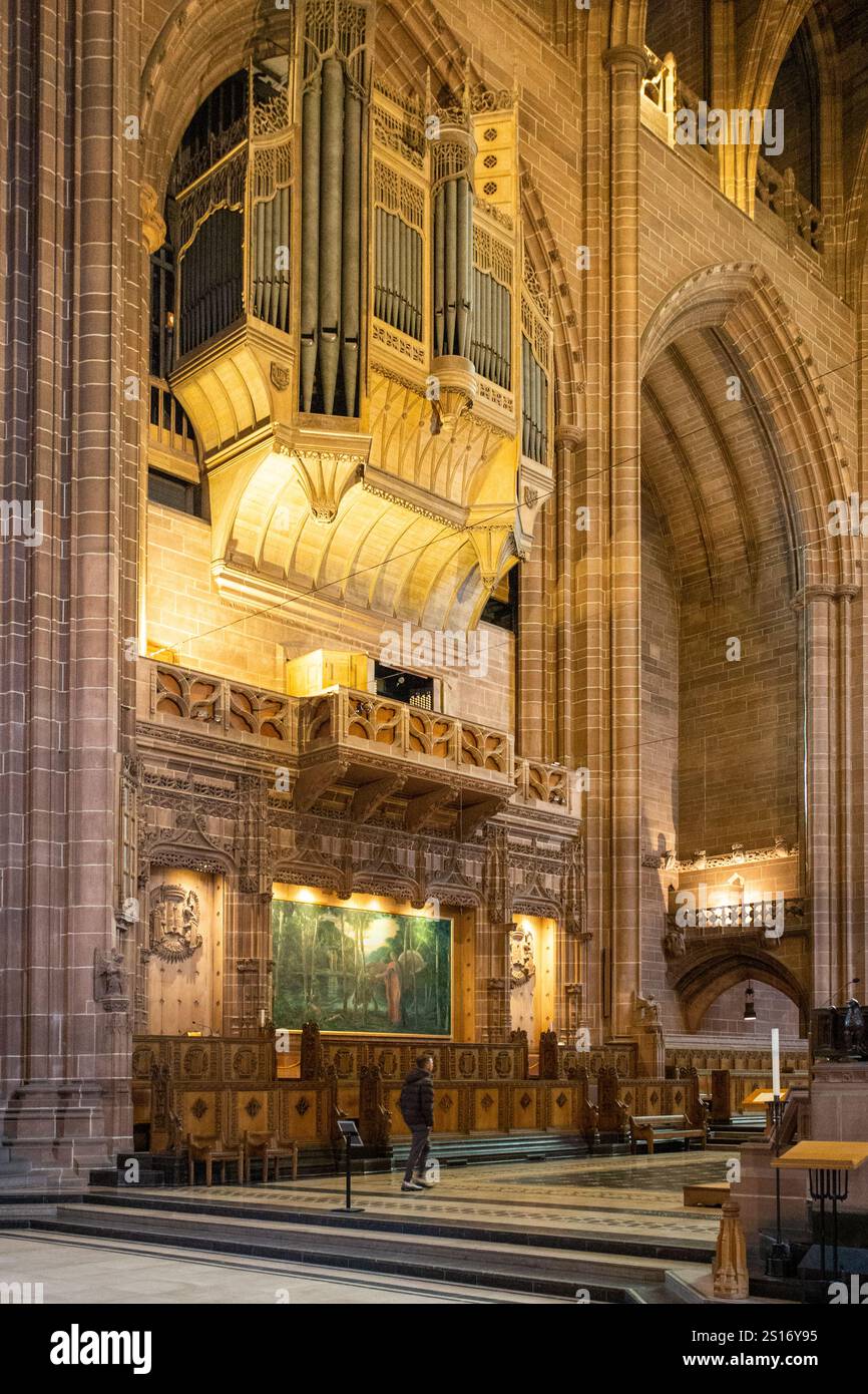 The nativity scene in the interior of Liverpool anglican cathedral, the ...