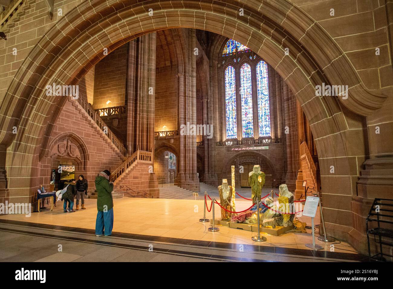 The nativity scene in the interior of Liverpool anglican cathedral, the ...