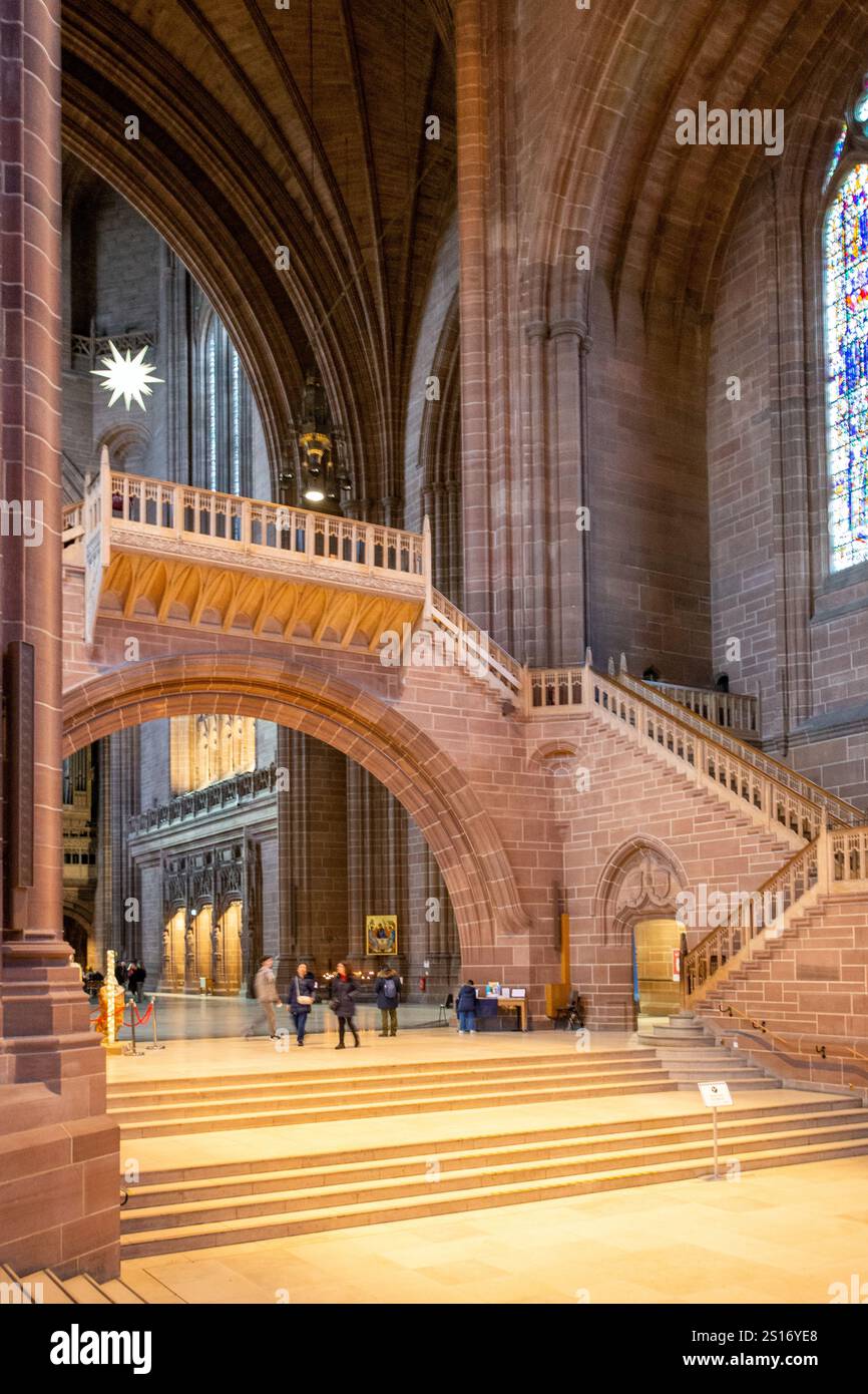 The interior of Liverpool anglican cathedral, the Cathedral Church of ...