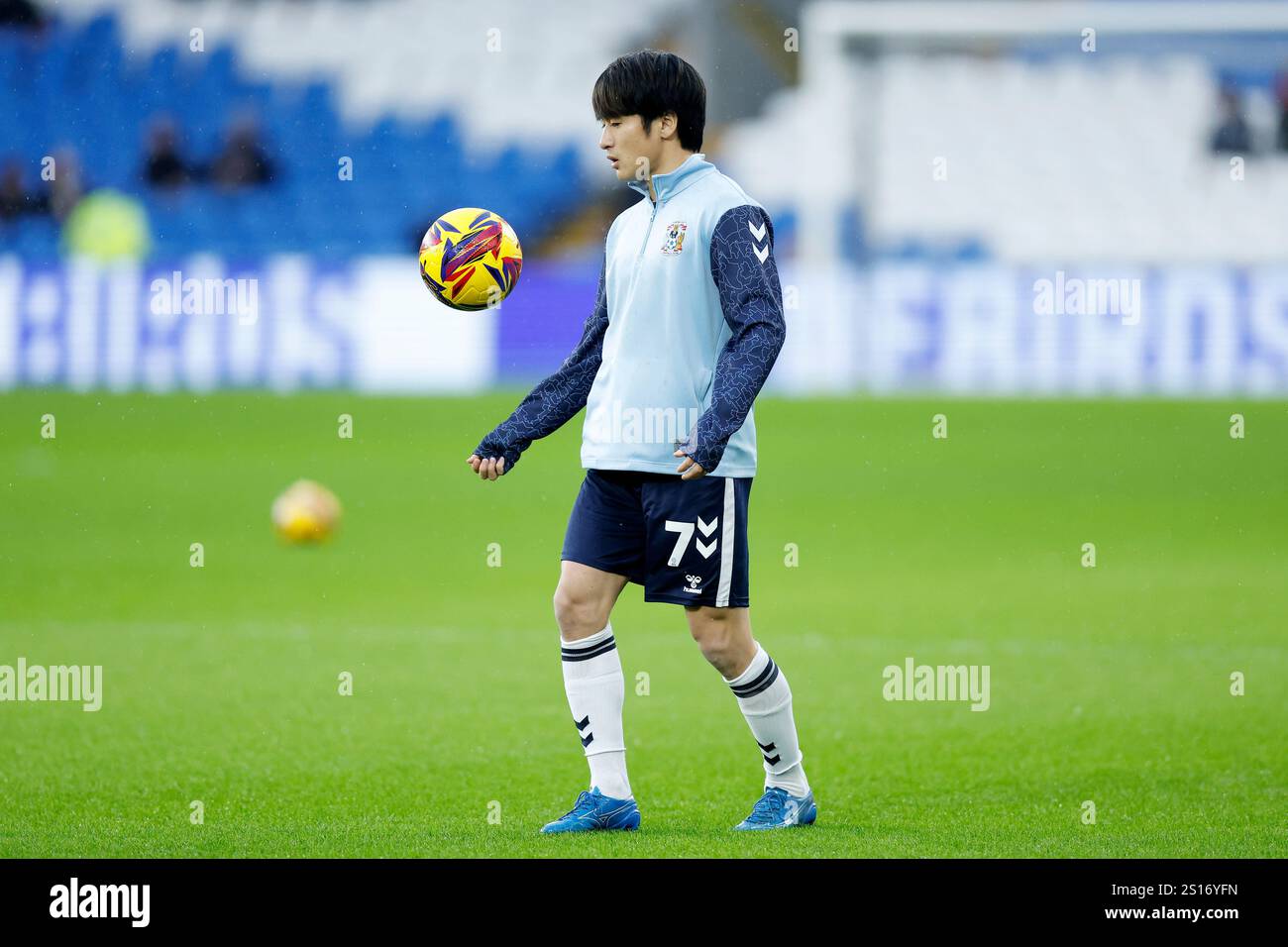 Coventry City's Tatsuhiro Sakamoto warms up ahead of the Sky Bet ...