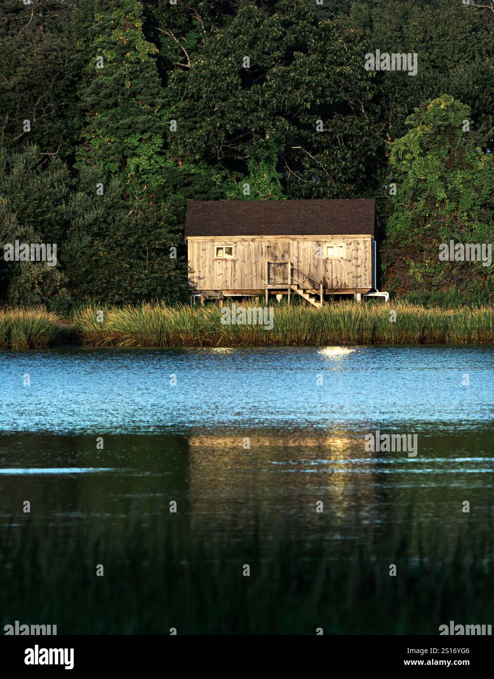 Rustic waterfront fishing shack Stock Photo - Alamy