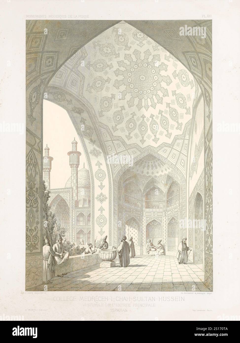 Main Entrance of Chahar Bagh School, Isfahan; or School of Shah Hossein ...