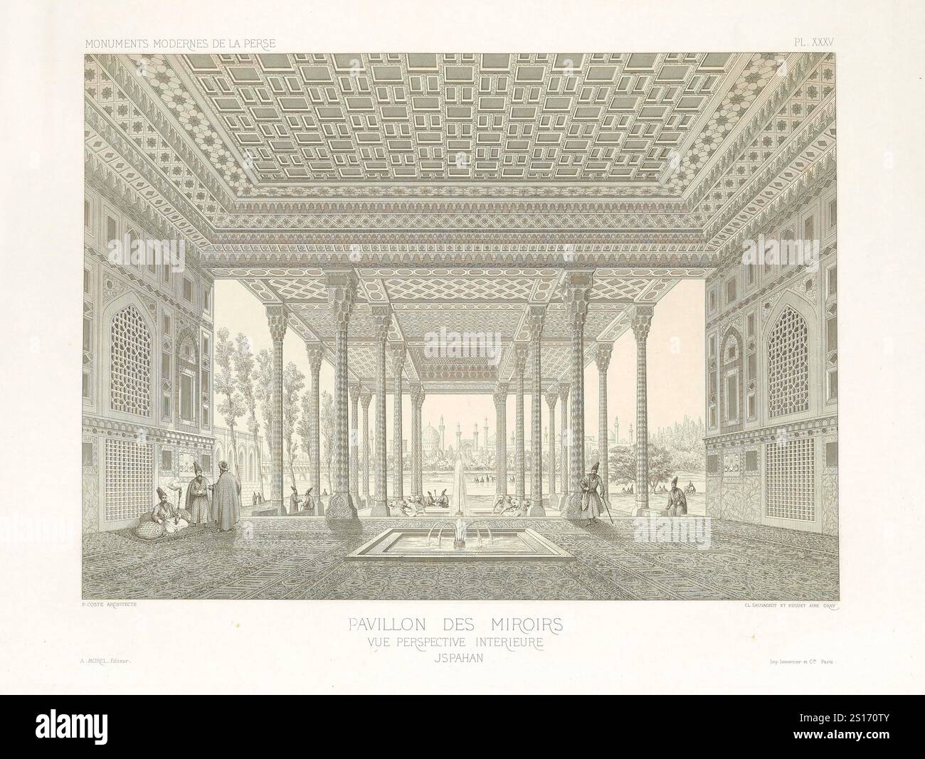 Pavilion of Mirrors, Isfahan. (Ayine Khaneh Palace) . Vintage ...
