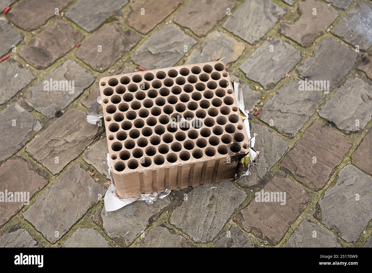 fireworks residue pictured after New Year's Eve celebrations at the ...