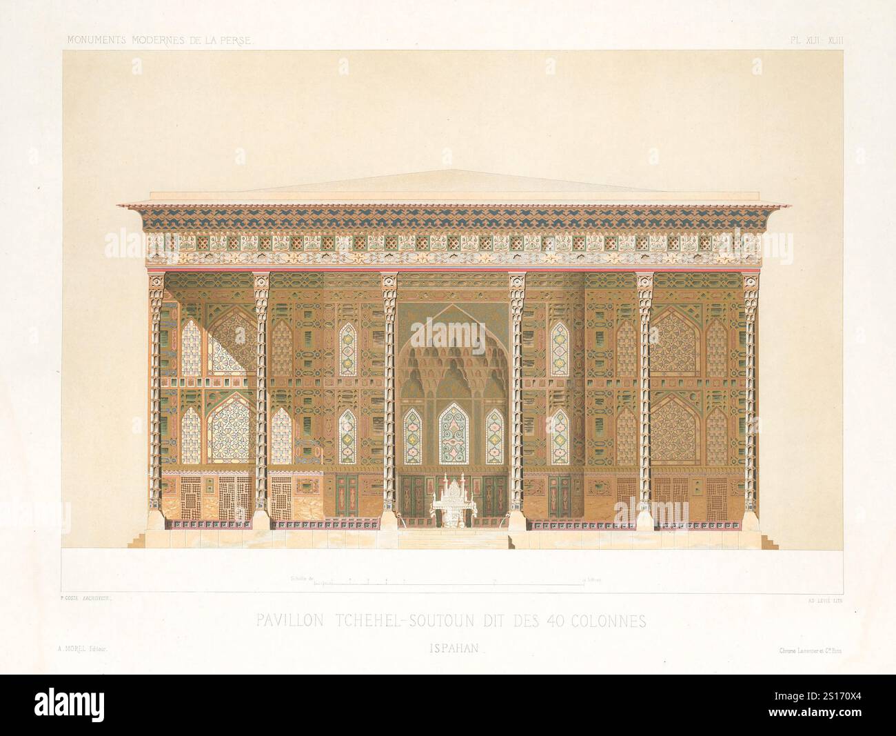 Garden and pavilion Chehel Sotoun (40 columns), Facade, Isfahan ...