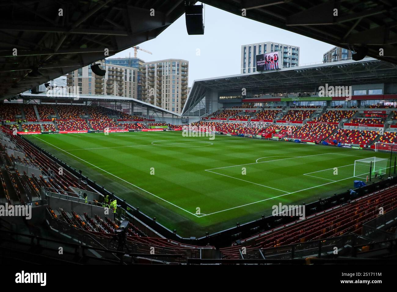 A general view of The Gtech Community Stadium prior to the Premier ...