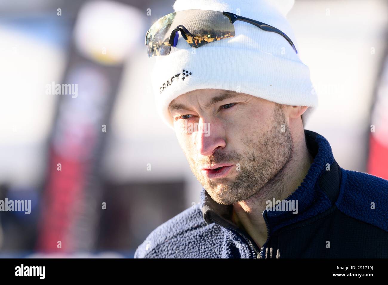Toblach, Italy. 01st Jan, 2025. 250101 Petter Northug of Norwegian broadcaster TV2, efter the ...