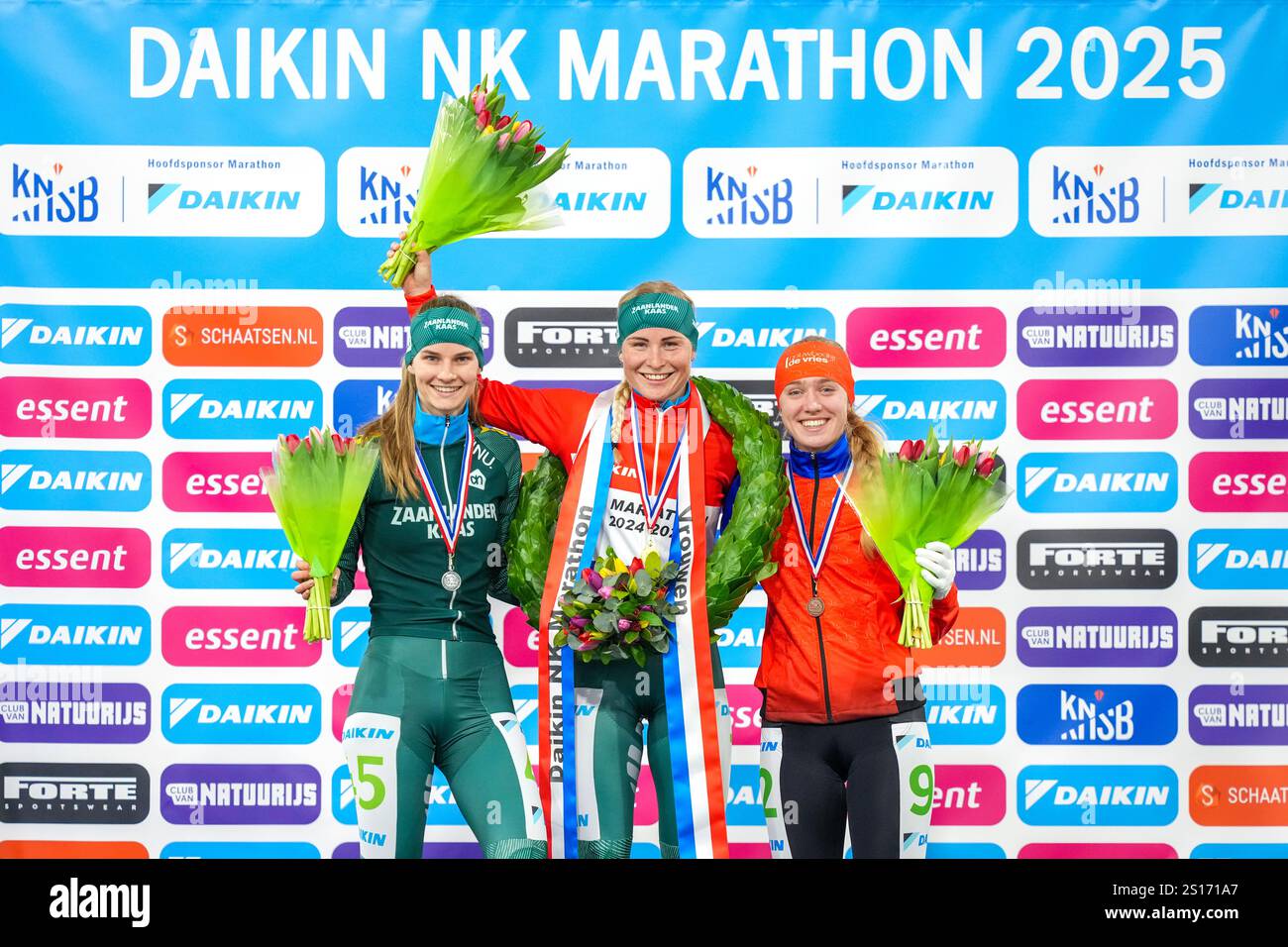 HEERENVEEN, NETHERLANDS - JANUARY 1: Bente Kerkhoff, Marijke Groenewoud ...