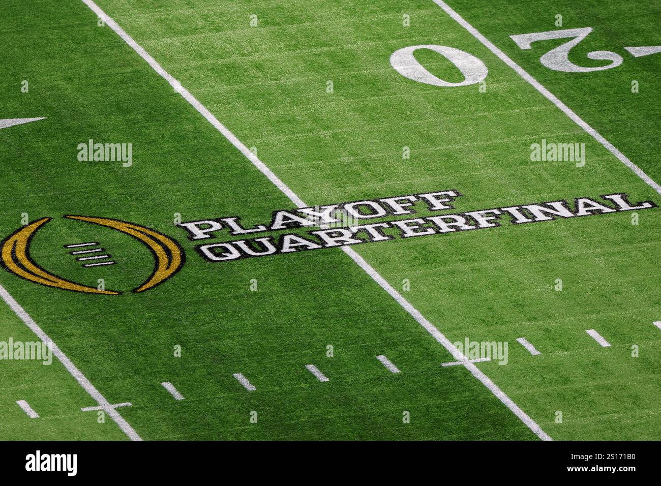 ATLANTA, GA - JANUARY 01: An overhead view of the Playoff Quarterfinal ...