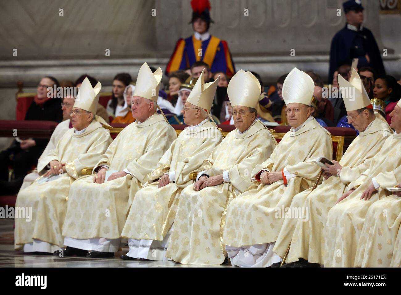 Vatican. 01st Jan, 2025. Cardinals sitting listening Pope Francis ...